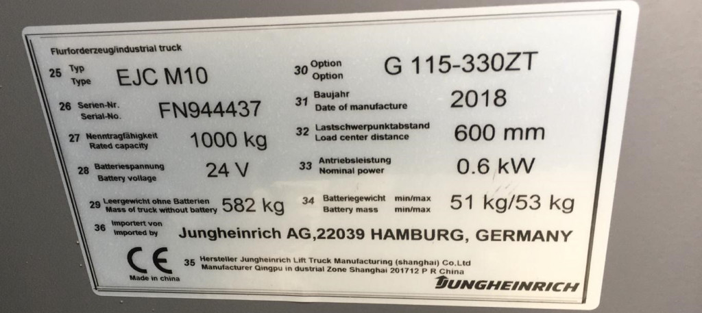 Jungheinrich EJC M10 - Jungheinrich - Cod. STP-2662 - Carrello ...