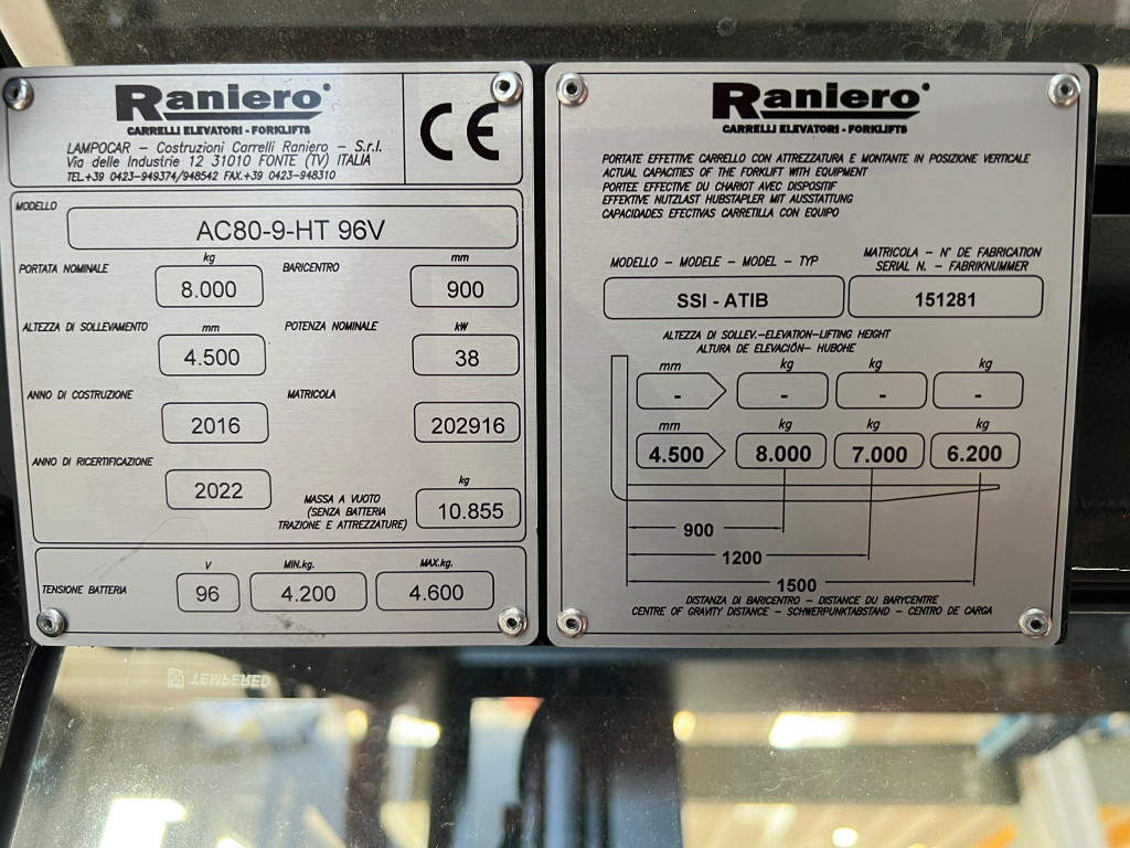 Raniero AC80-9-HT - Raniero - Cod. CFEL-24129 - Carrello elevatore usato